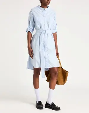 Burberry Long Sleeve Shirt Dress With Belt