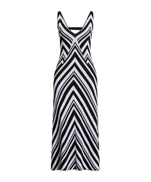 Farm Rio Sleeveless V-neck Maxi Dress With Striped Pattern
