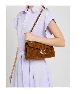 COACH Tabby 26 Quilted Suede Shoulder Bag