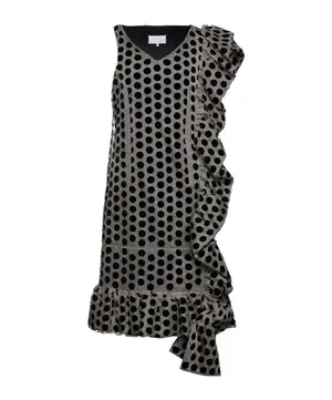 MAISON MARGIELA Polka Dot Sleeveless Dress - Black