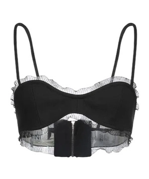 GANNI Crepe Crop Top