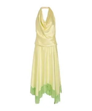 Staud Lace-trim Stretch-silk Midi Dress - Nude