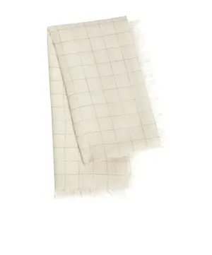 TOTEME Checked Wool Scarf - White