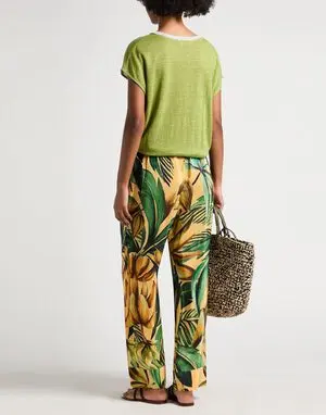 Farm Rio Straight-leg Floral-print Satin Trousers - Green