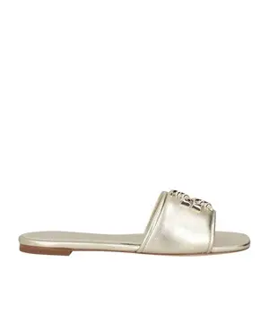 Tory Burch Metallic Leather Slide Sandals