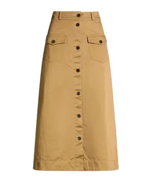 Saint Laurent Liner-free Solid Color Flared Skirt - Nude