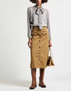 Saint Laurent Liner-free Solid Color Flared Skirt
