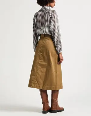 Saint Laurent Liner-free Solid Color Flared Skirt