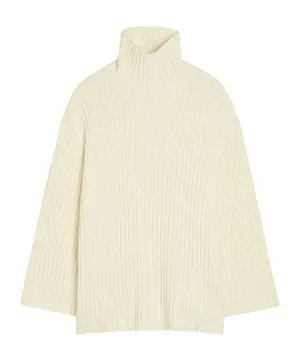 TOTEME Whipstitch-knit Cotton-blend Jumper - White