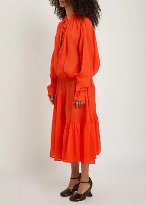 Dries Van Noten Denvo Tie Ramie Shirt Dress