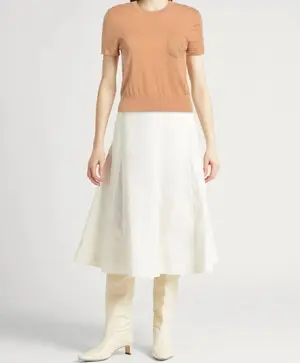 Chloé Wool Knit Embroidered Logo Short Sleeve Jumper