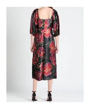 Farm Rio Square Neck Floral Midi Dress