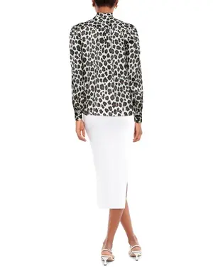 Saint Laurent Animal Print Satin Bow Shirt