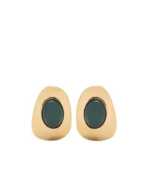 Saint Laurent Cabochon Clip-on Stud Earrings - Yellow