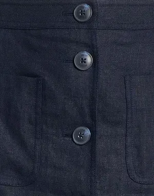 Tory Burch Solid-color Linen A-line Skirt