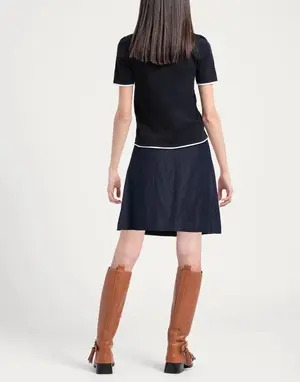 Tory Burch Solid-color Linen A-line Skirt