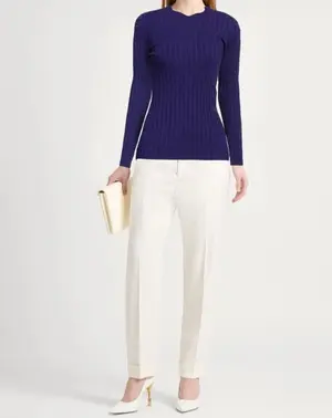 Burberry Ribbed Crew Neck Long Sleeve Knit