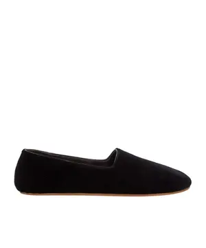 THE ROW Ponti Velvet Slipper Flats - Black