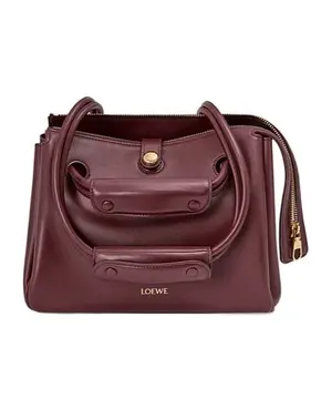 Loewe Small Madrid Bag In Supple Calfskin - Deep Burgundy