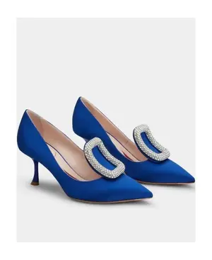 ROGER VIVIER Viv' Choc Embellished Satin Pumps