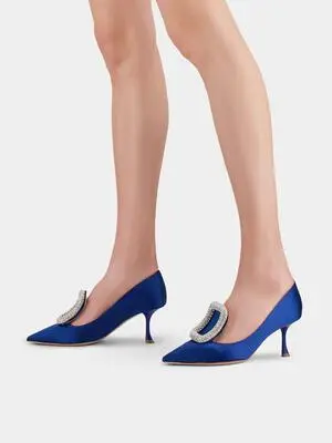 ROGER VIVIER Viv' Choc Embellished Satin Pumps