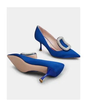 ROGER VIVIER Viv' Choc Embellished Satin Pumps