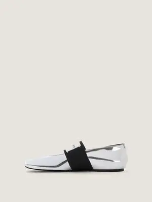 Givenchy Sliced Square Ballerinas In Mirror Effect Leather - Silver-gray