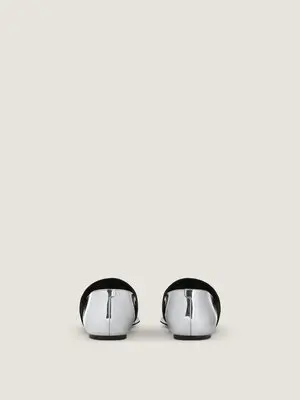 Givenchy Sliced Square Ballerinas In Mirror Effect Leather - Silver-gray