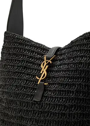 Saint Laurent Le 5 À 7 Small Raffia Bucket Bag