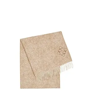 Loewe Anagram Alpaca And Wool-blend Scarf - Nude