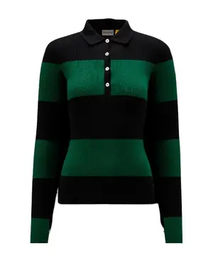 Moncler Wool Long-sleeve Polo Shirt