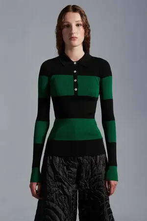 Moncler Wool Long-sleeve Polo Shirt