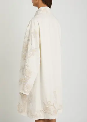 Dries Van Noten Rondero Floral Appliqué Cotton Coat