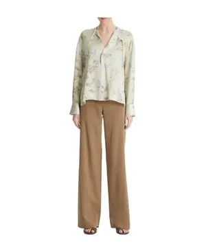Vince Long Sleeve Floral Printed Shirt