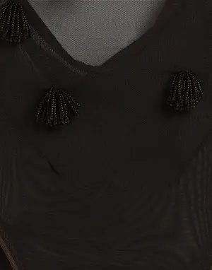 Jacquemus Solid Color Sleeveless Dress Made Of Mesh Fabric
