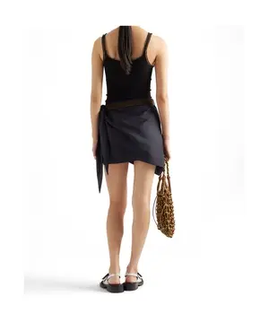 Prada Ribbed Cotton Tank Top With Lace Trim