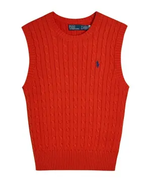 Polo Ralph Lauren Cable-knit Cotton Vest - Red