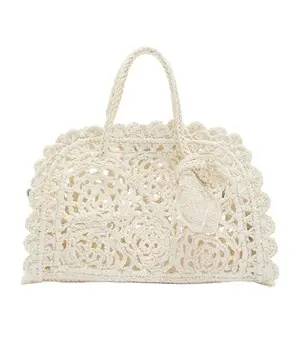 Jacquemus Le Petite Turismo Raffia Top Handle Bag - White
