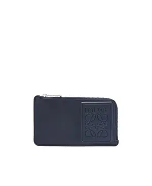 Loewe Coin Cardholder In Satin Calfskin - Black
