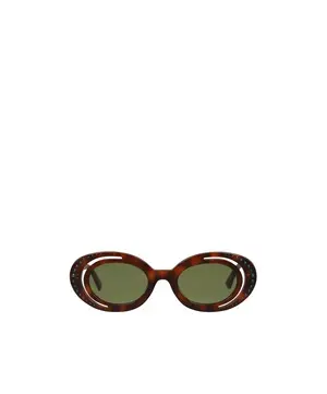 Marni Fashion Leopard Print Sunglasses - Green