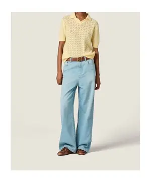 Miu Miu Lace-effect Cashmere Polo Shirt - Cream