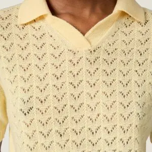 Miu Miu Lace-effect Cashmere Polo Shirt - Cream