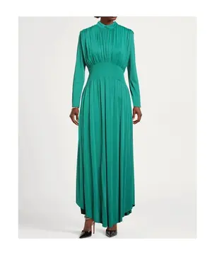 Farm Rio Long-sleeved High Neck Maxi Dress