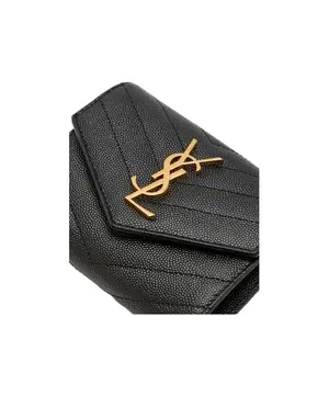 Saint Laurent Envelope Wallet With Logo - Black