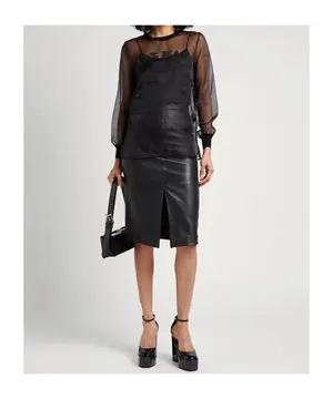 Max Mara Logo Sheer Long Sleeve Top