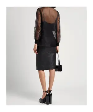 Max Mara Logo Sheer Long Sleeve Top