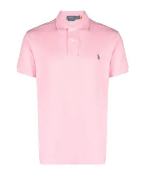 Polo Ralph Lauren Logo Embroidered Short-sleeved Polo Shirt - Pink