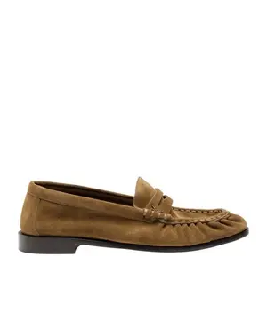 Saint Laurent Le Loafer Suede Loafers - Brown