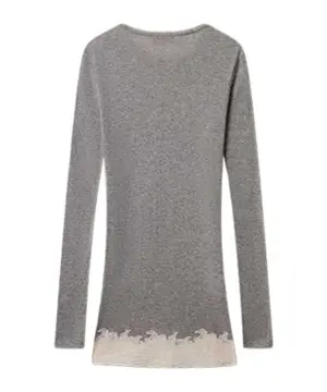 Miu Miu Ribbed Jersey And Lace Dress