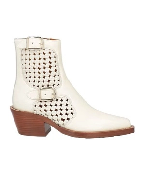 CHLOÉ Chloe Openwork Ankle Boots With Cuban Heel